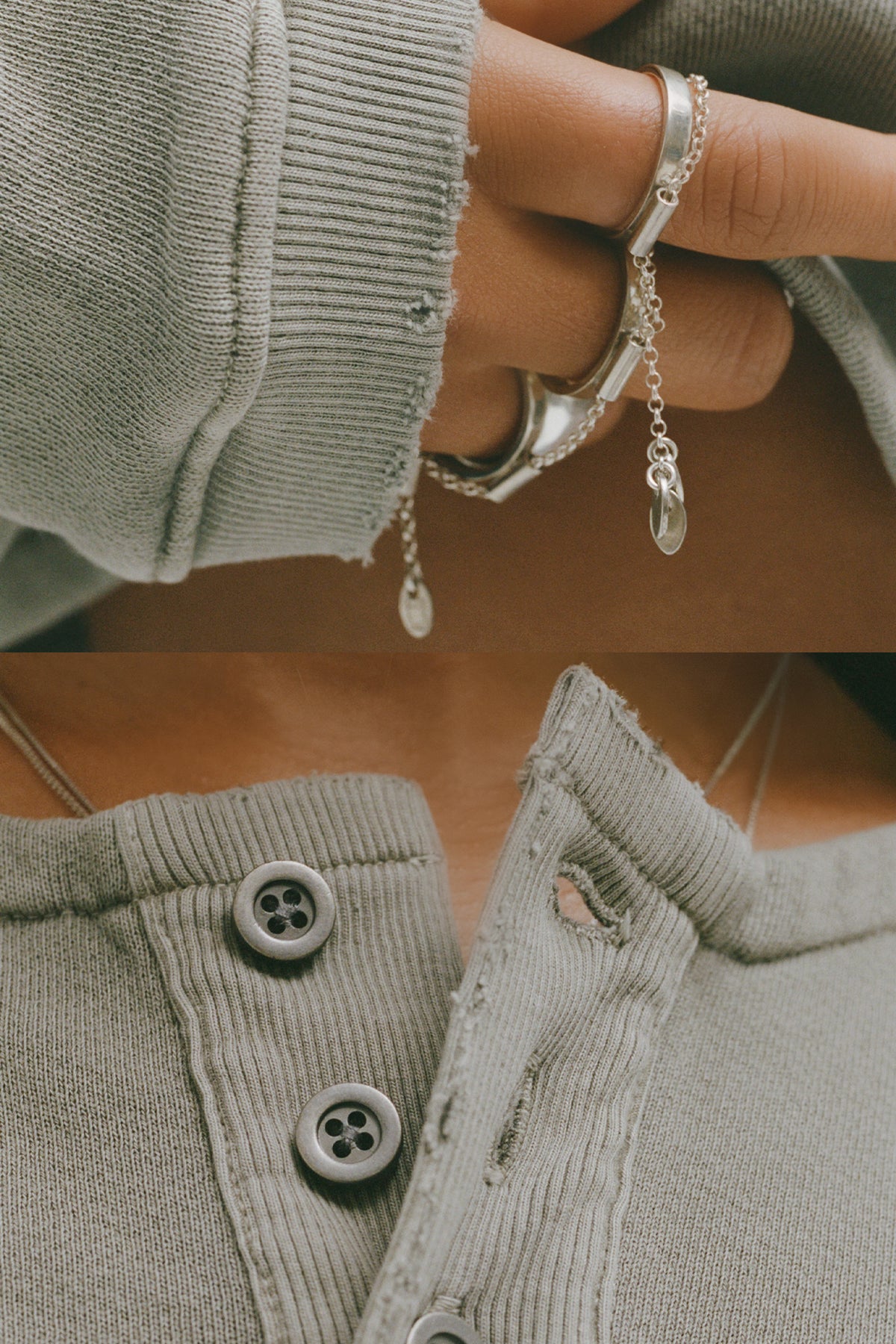 Henley Crop Sweatshirt - Vetiver French Terry – JOAH BROWN®