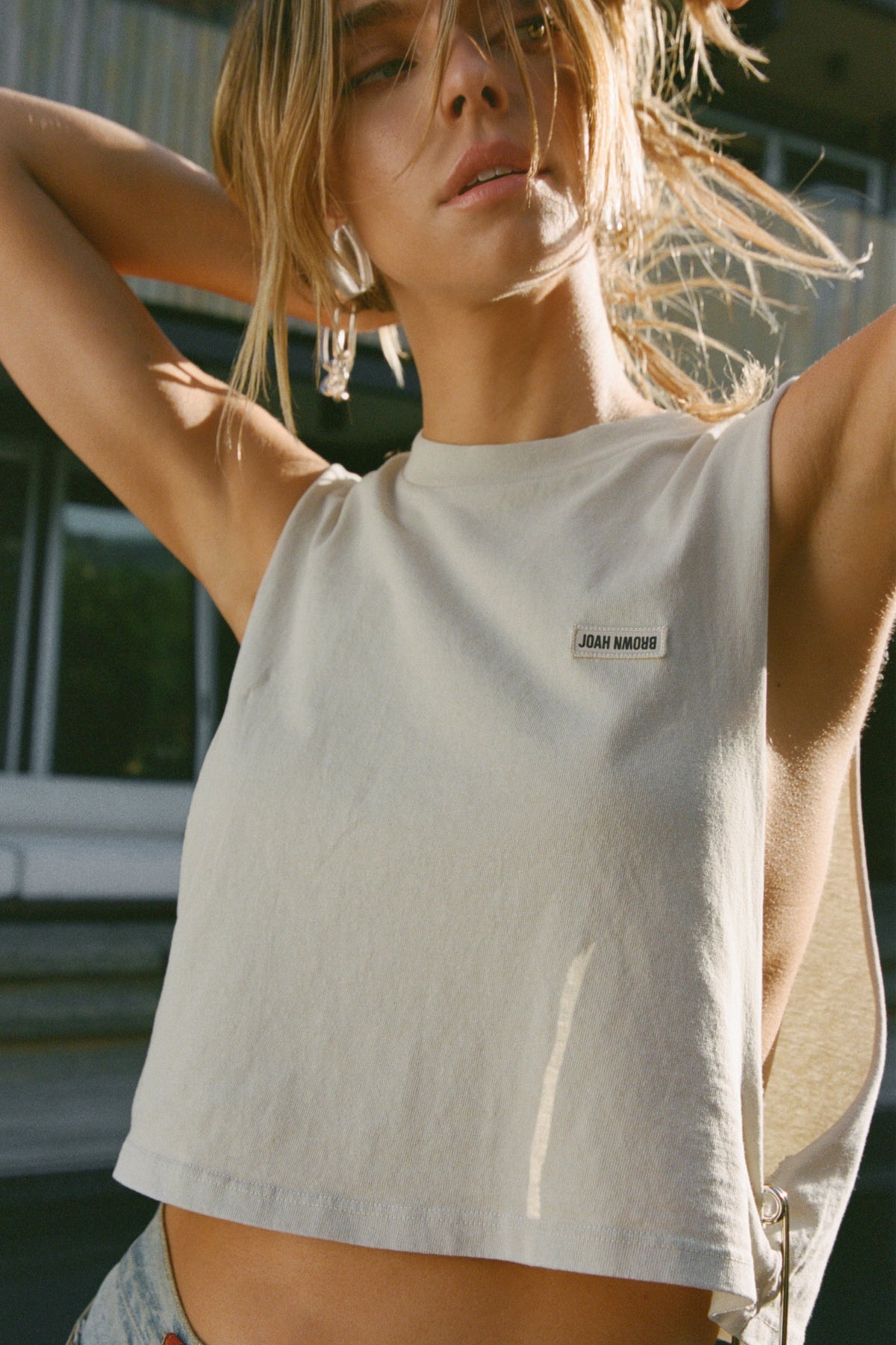 Cut Off Boyfriend Tank - Fog Cotton w/ Logo – JOAH BROWN®