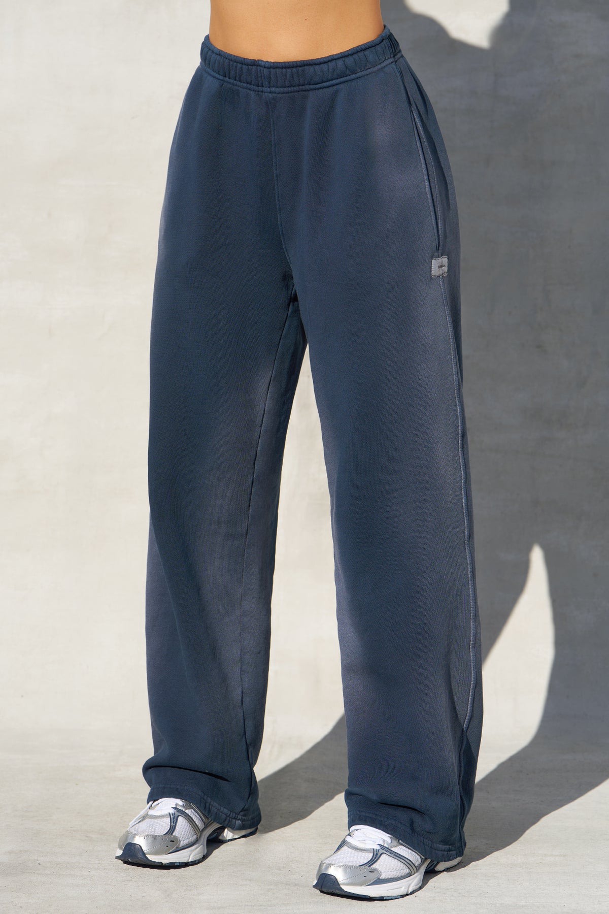 Oversized Straight Leg Jogger - Heritage Washed Navy French Terry ...