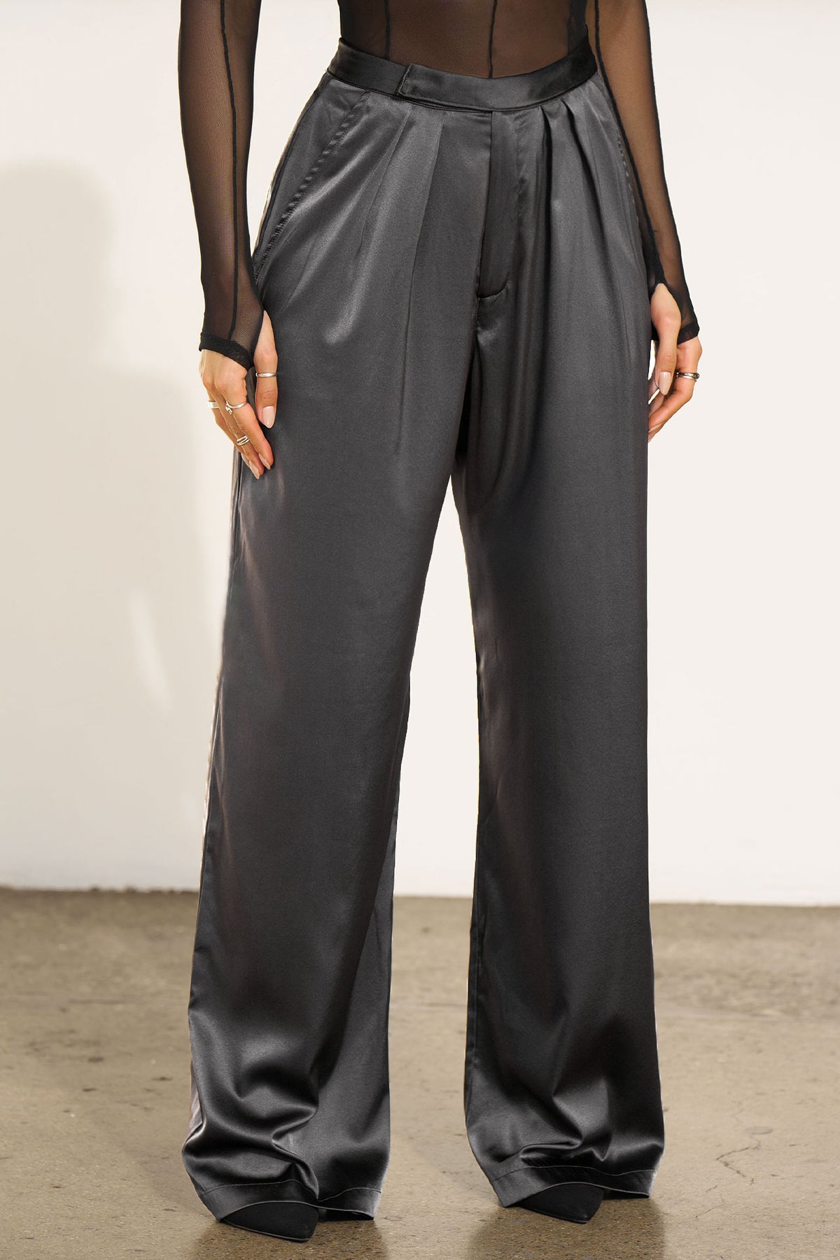 Relaxed Silk Trouser - Iron – JOAH BROWN®
