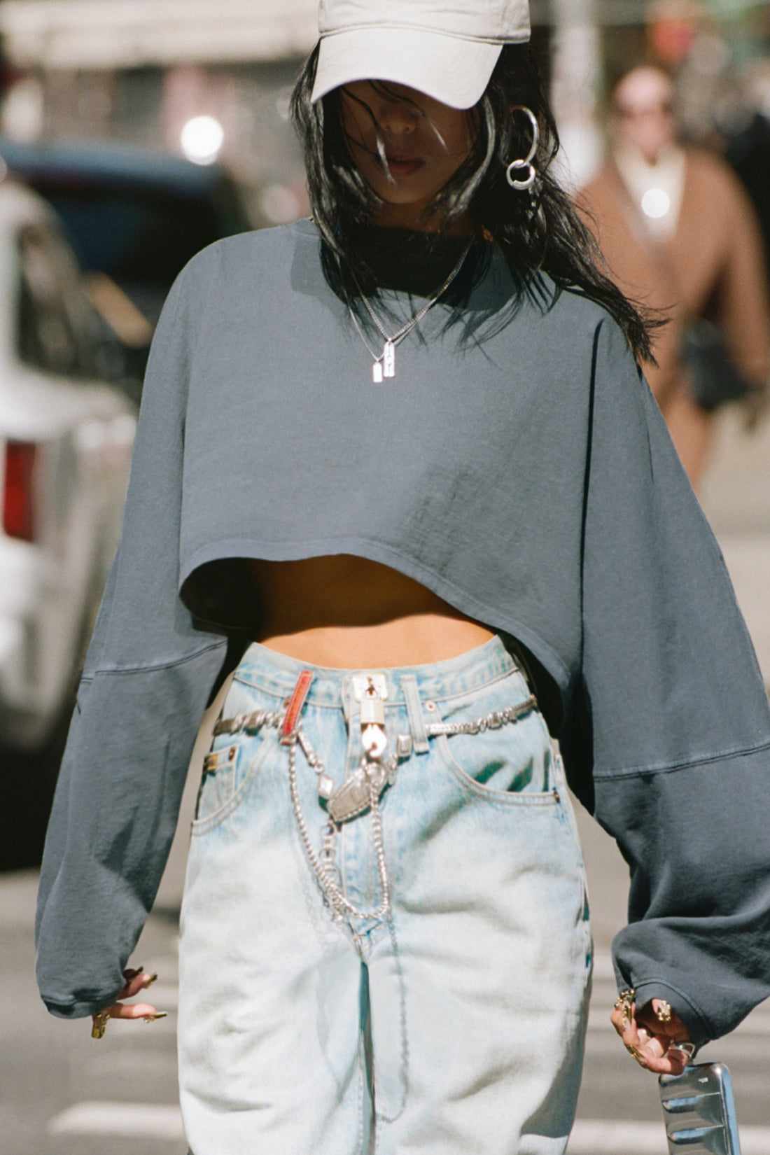 Slouchy Crop Long Sleeve - Washed Black Cotton – JOAH BROWN®