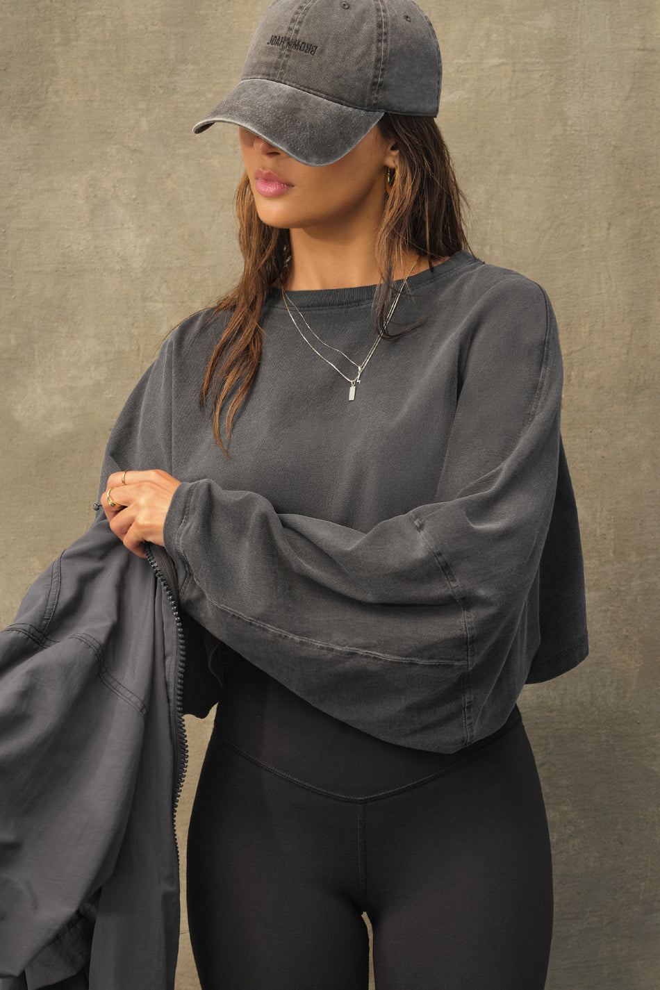 Slouchy Crop Long Sleeve - Washed Black Cotton – JOAH BROWN®